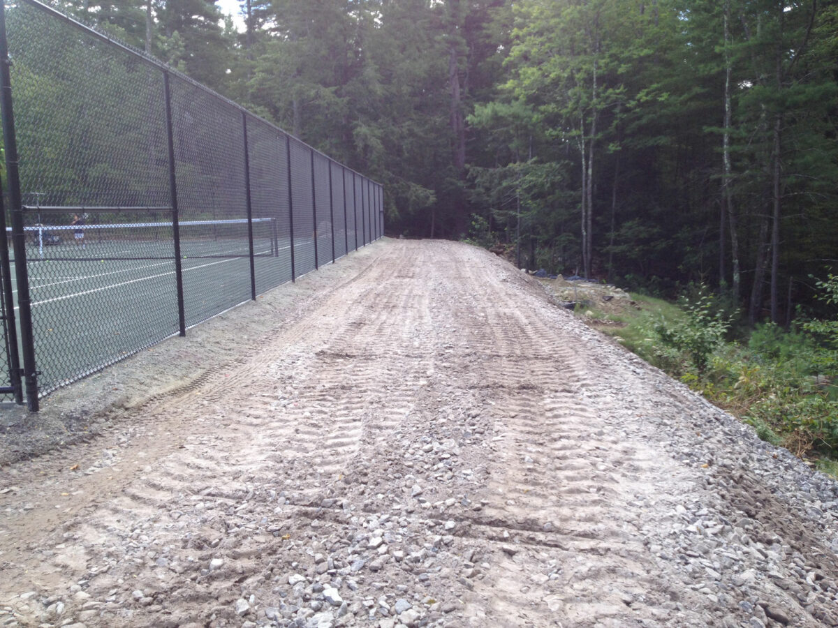 Burgundy Sport Court Retaining Walls - Spatial Construction
